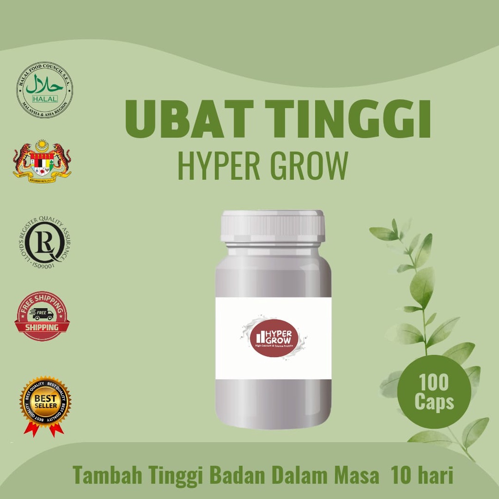 HYPER GROW SET 100 CAPSULE UBAT TINGGI SUPPLEMENT PENINGGI BADAN ALAMI ...