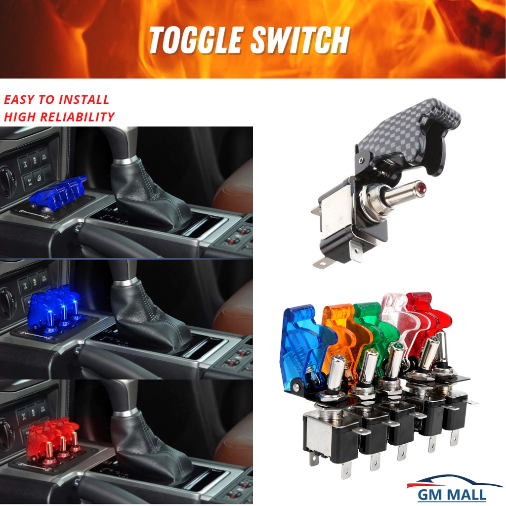 LED TOGGLE SWITCH SPST Automotive Use Racing On Off Button Aircraft ...