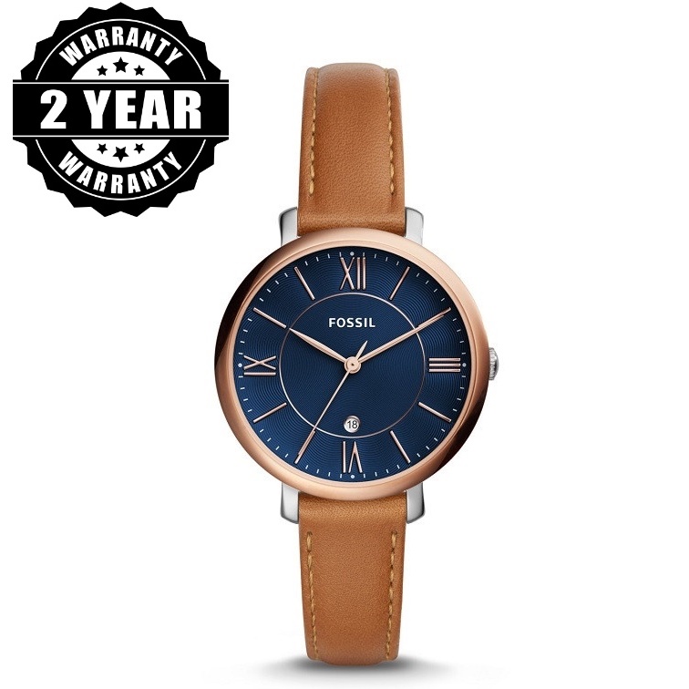 Fossil Jacqueline Date Luggage Leather Watch ES4274 | Shopee Malaysia