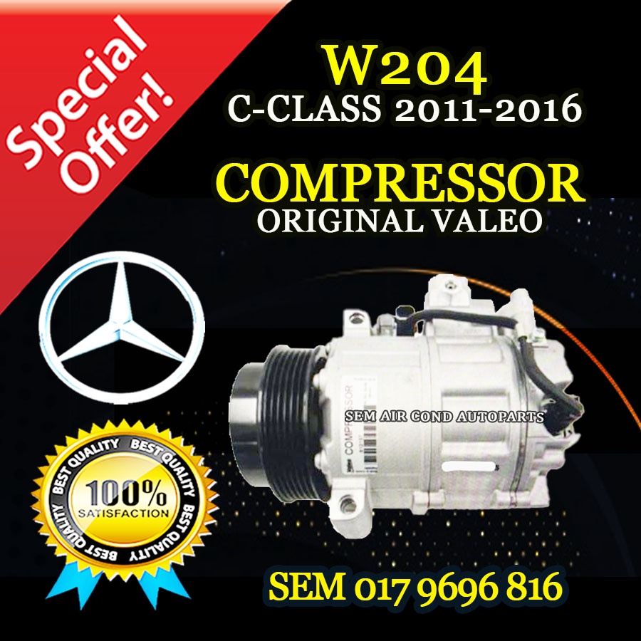 MERCEDES-BENZ W204 C-CLASS 2011-2016 YEAR 6PK ORIGINAL VALEO COMPRESSOR ...