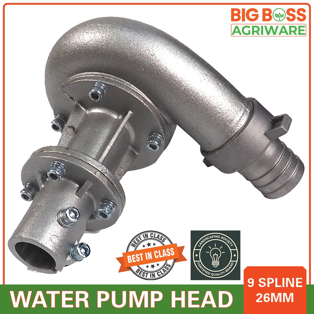 BBA Water Pump Head 26mm 9T/9 Spline Gear Head Attachment for 2-stroke ...