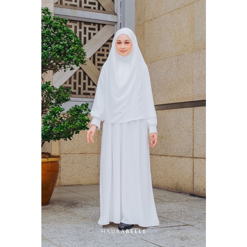 Readystock Jubah Qamra Haurabelle Free Khimar Set Umrah Dan Haji Ironless Pakaian Muslimah Jubah ...