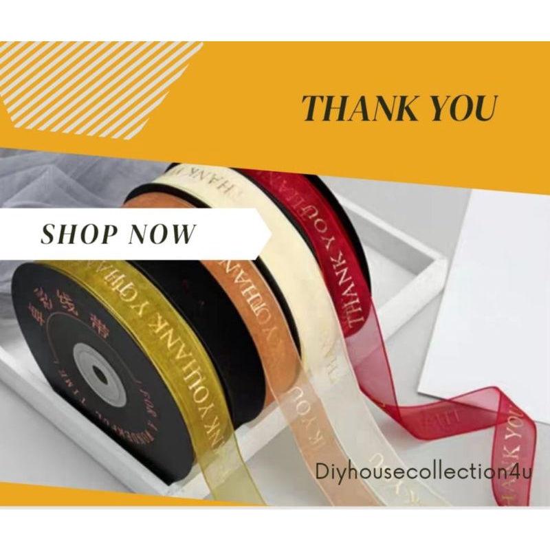 (5 Meter) 2cm Thank You Nylon Yarn Ribbon | Shopee Malaysia