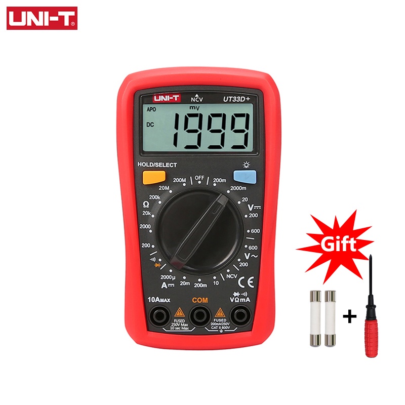 UNI-T UT33+ Series AC DC 600V DC 10A Palm Size Digital Multimeter UT33A+ UT33B+ UT33C+ UT33D ...