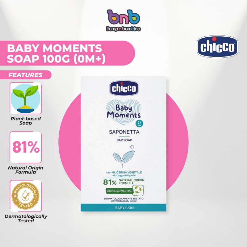 BNB [NEW BABY] Chicco Baby Moments Soap 100g (0m+) Baby Soap Baby ...
