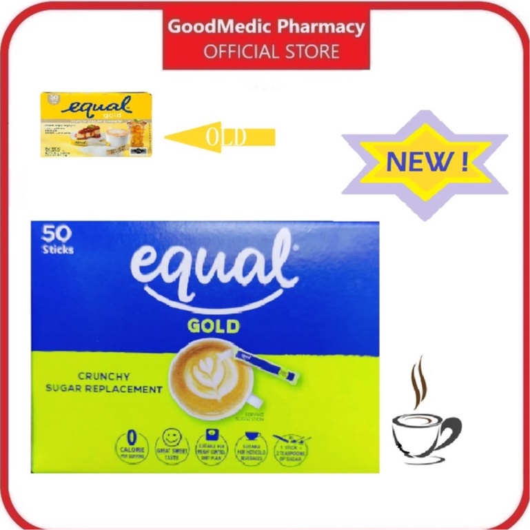 Equal Gold 50 sticks - Crunchy granular sweeter for baking - New look ...
