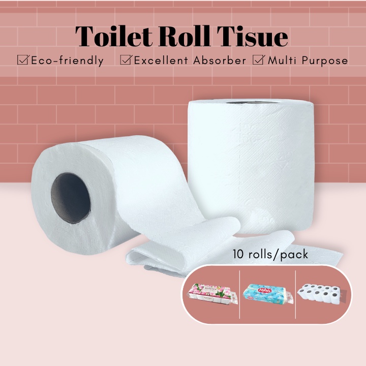 【Pack】3Ply Toilet Paper Tissue Roll Virgin Pulp Bathroom Tissue Tisu ...