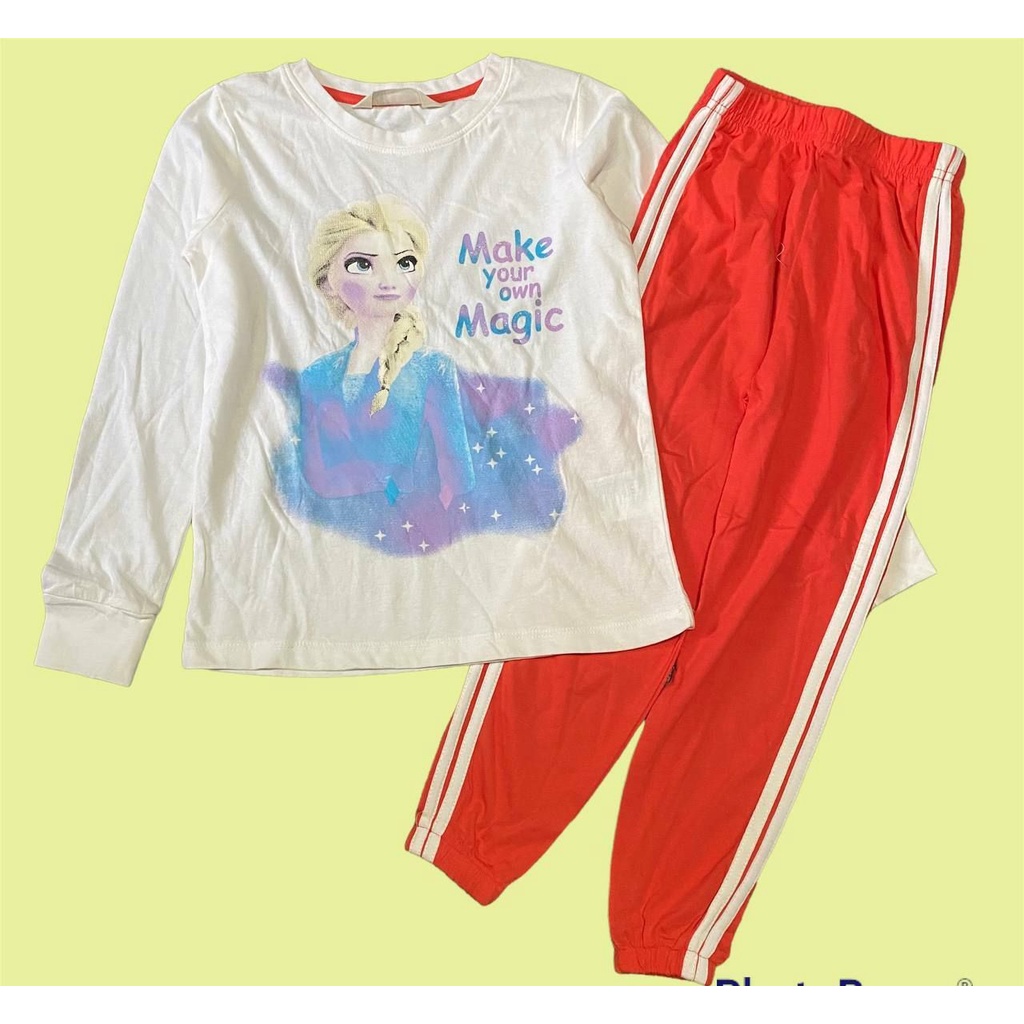 HM Premium set material cotton Elsa Big Glitters Ayu | Shopee Malaysia