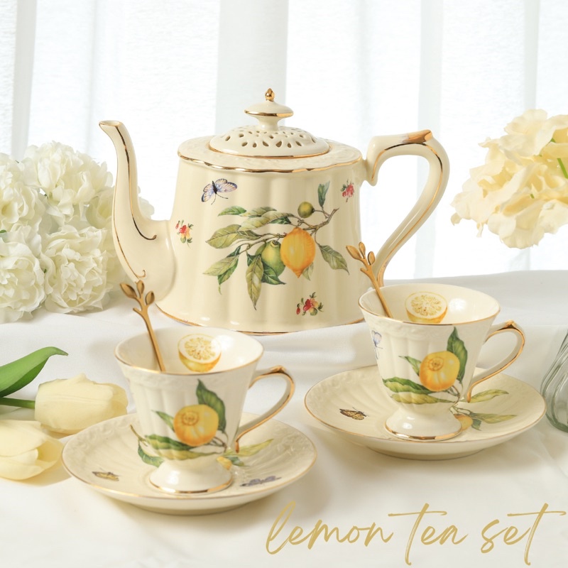 Violet Flamingo Lemon Tea Set/Cup Set/ Mug With Gold Rim | Shopee Malaysia