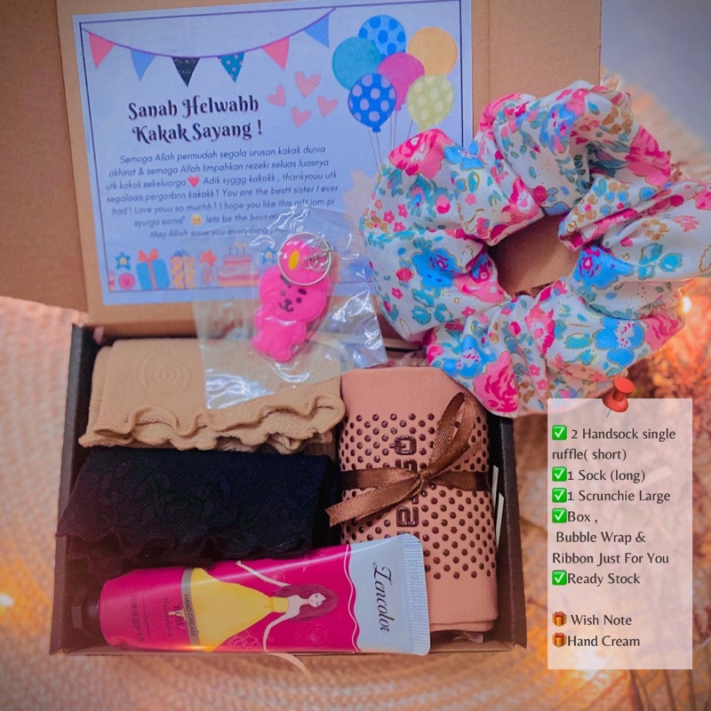 🎁🎉 ️GIFT BOX STOKIN HANDSOCKS ( set jasmine) 🎁 ️🎉 | Shopee Malaysia