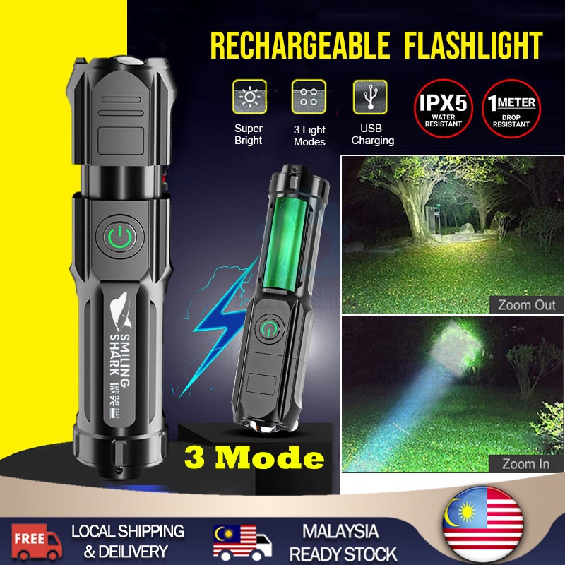 💡Outdoor Super Bright Flashlights LED Torch Light 3000 Lumens Tactical ...