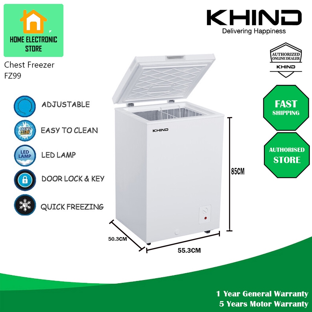 KHIND FZ99 99L Chest Freezer Chiller Peti Ais Beku | Shopee Malaysia