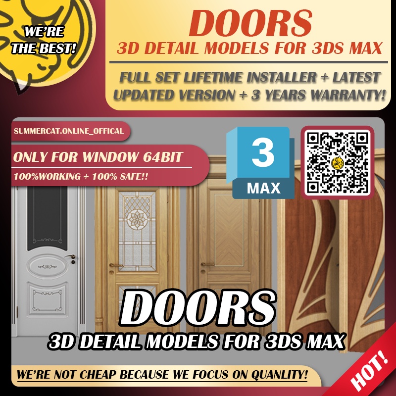 SKU115 Door detail 3D Model for 3ds Max Doors models nordic, american, chinese, style ...