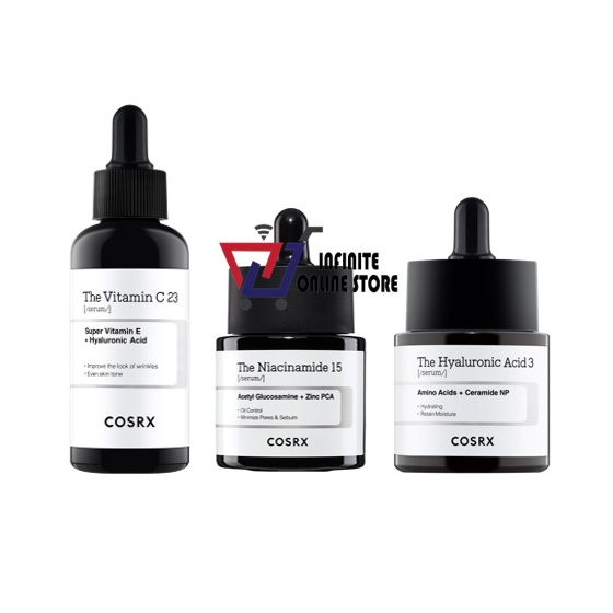 COSRX The RX Derm Serum (The Niacinamide, The Vitamin C 23, The Hyaluronic Acid 3, The Retinol 0 ...
