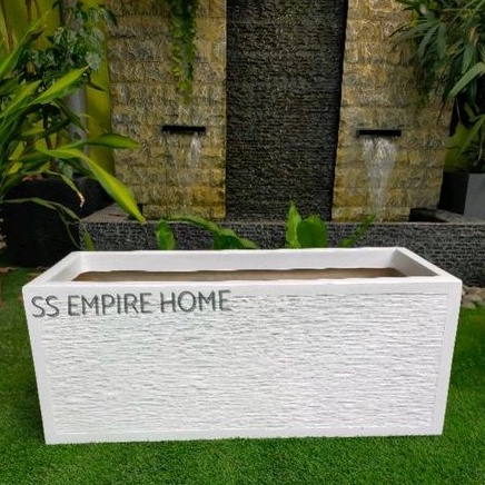 RUDI PB7 White Texture Planter box Fiberglass Flower Pot Pasu Bunga ...