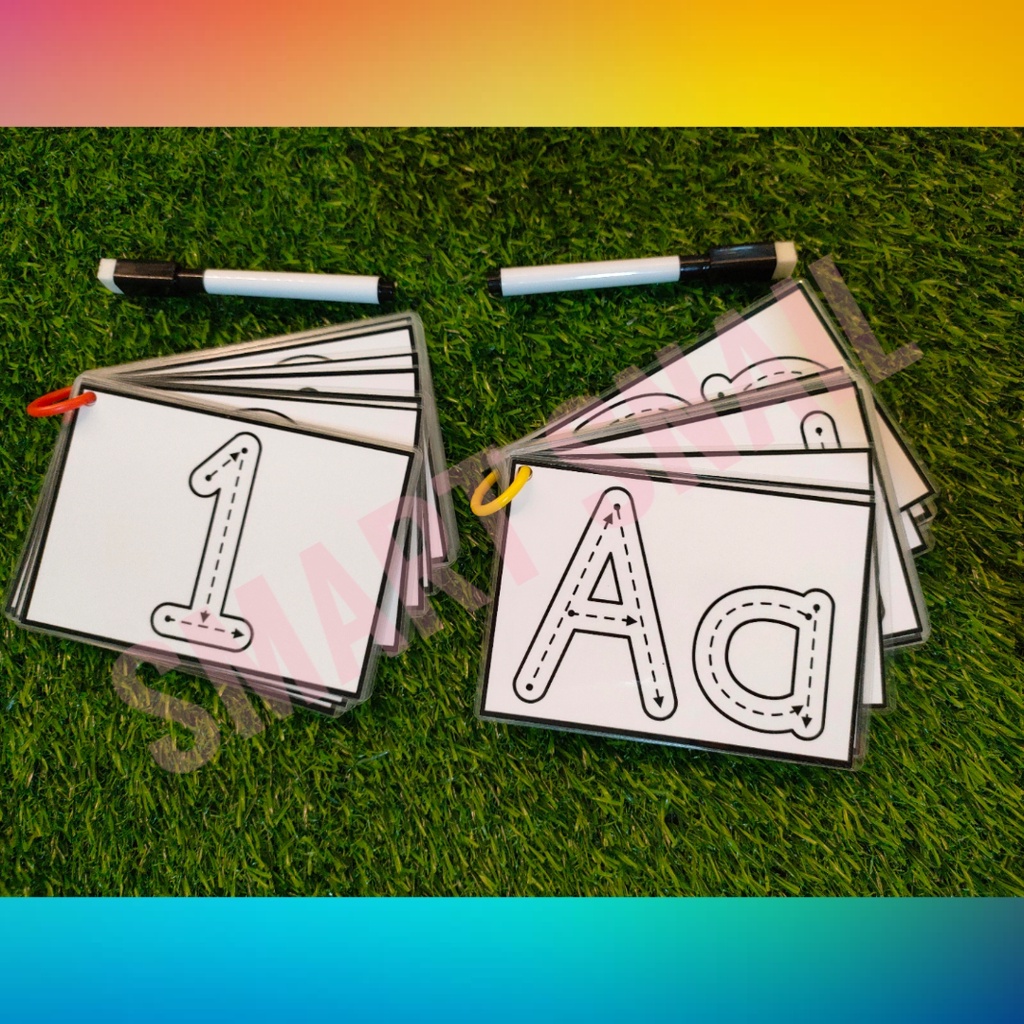 LAMINATED TRACING ALPHABET AND NUMBER FLASHCARDS | Shopee Malaysia