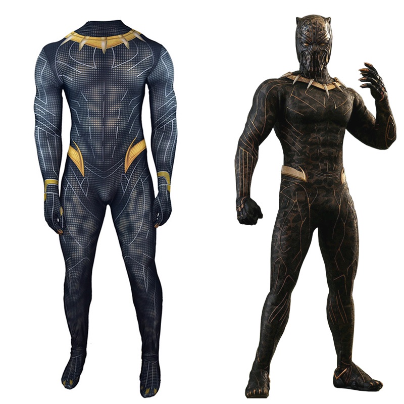 Marvel Black Panther Cosplay Costume Mask Supervillain Erik Killmonger ...