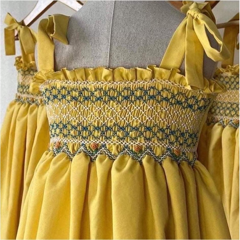 Hand Embroidered Smocking Dress | Shopee Malaysia