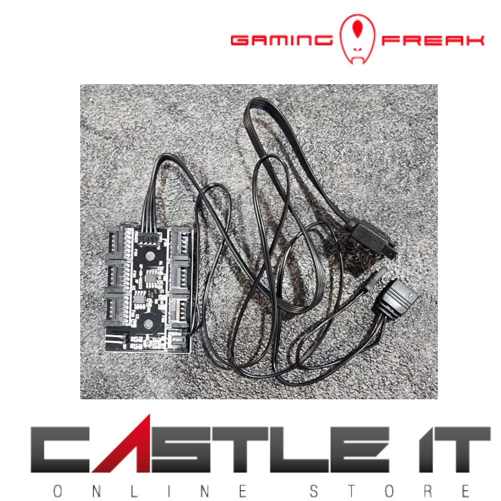 GAMING FREAK Fan Hub Controller ARGB RGB 6pin 6port Motherboard Sync ...