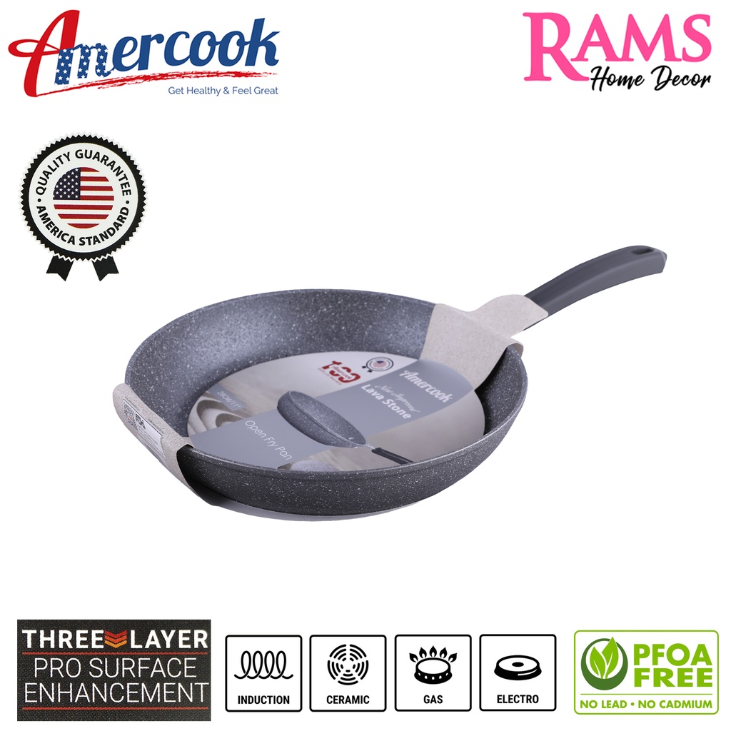 Amercook Induction Nonstick Lava Stone Open Frypan / Mini Fry Pan ...