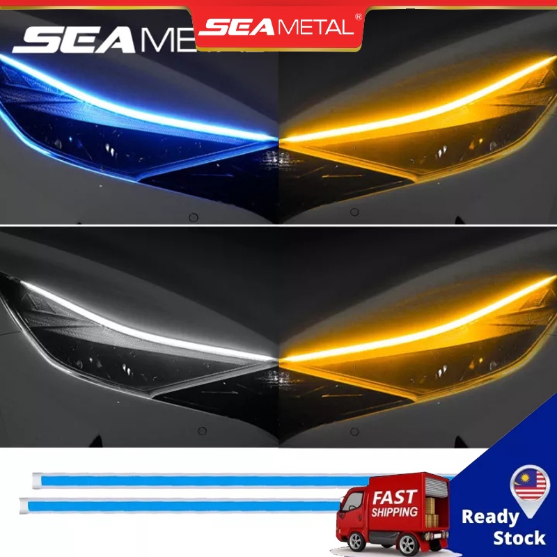 SEAMETAL Car DRL Daylight with Flowing Signal,Ultra Thin Flexible Strip ...