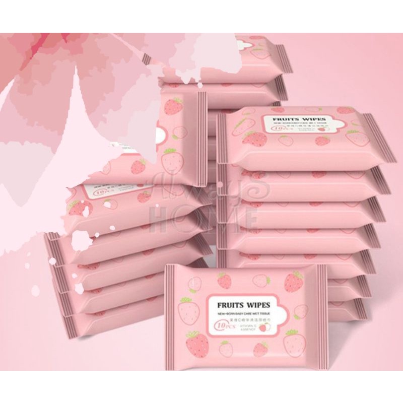 Cartoon Cute Wet Tissue 10pcs/pack Wet wipes Baby wipes Food Travel ...