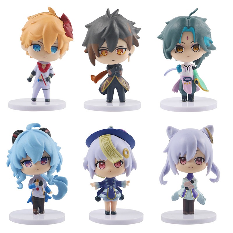 6 Pcs Genshin Impact Figurine Cake Deco Cake Topper Genshin Impact Toy ...