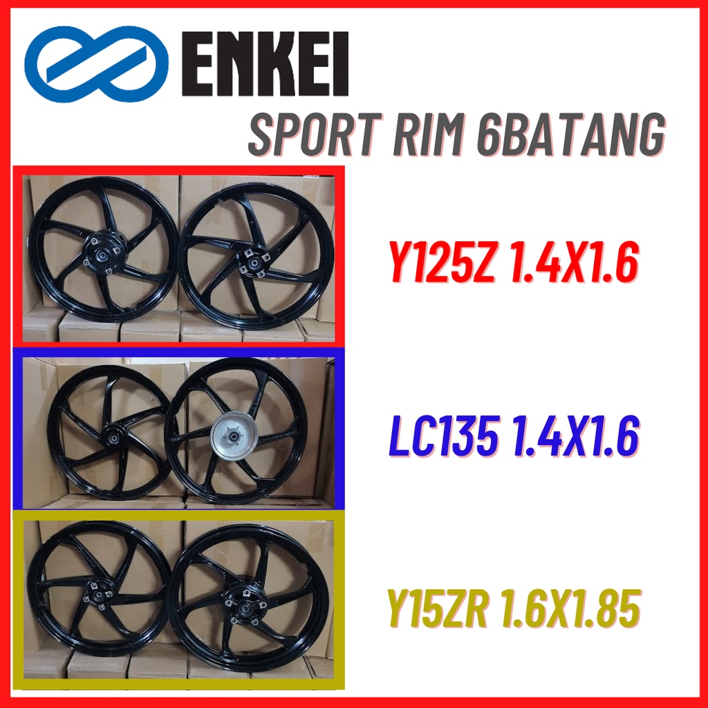 SPORT RIN ENKEI 6 BATANG 6L Y125ZR/LC135 5S/LC135/SRL115/SRL110/SRL115FI/RS150/RSX150 ABS/RS150 ...