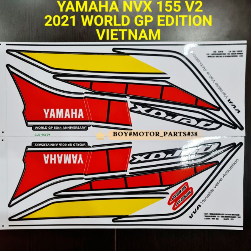 YAMAHA NVX 155 V2 / AEROX 155 V2 60TH ANNIVERSARY ( 18 ) BODY STICKER ...