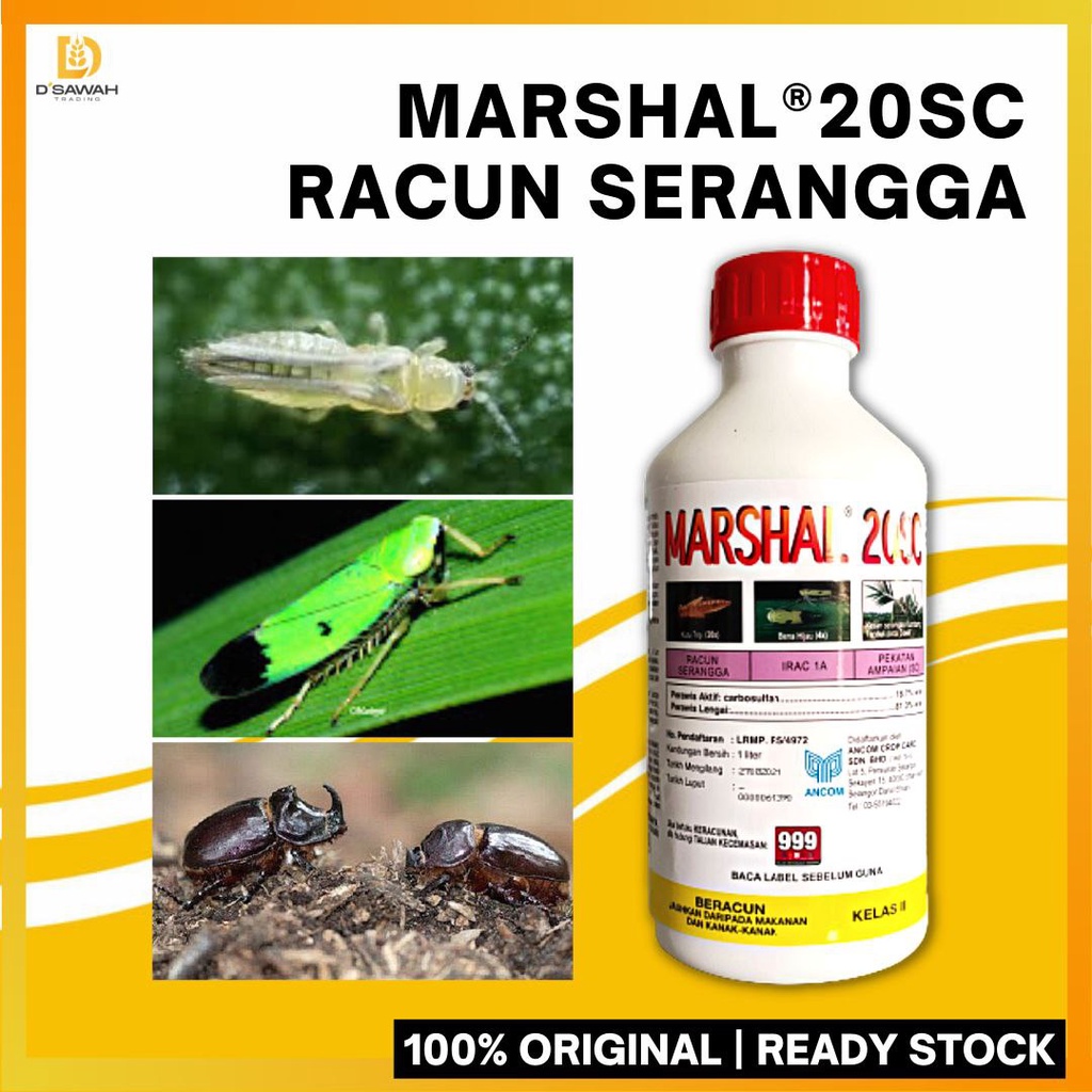 ANCOM MARSHAL 20SC 1liter Racun Bena Kumbang Sawit Furadan Air | Shopee ...