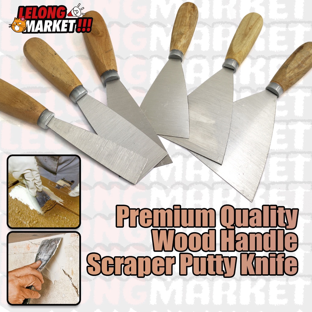 Premier WALL SCRAPPER Stainless Steel Wood Handle 1-4" scraper putty ...