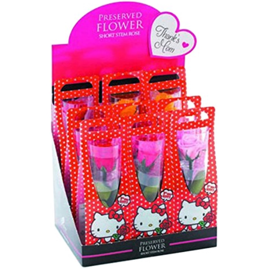 Create Flor Ever -Preserved Flower Short Stem Rose Hello Kitty Display ...