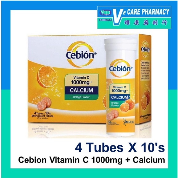 [Exp: 12/2025] Cebion Vitamin C 1000mg + Calcium effervescent tabs 10's ...