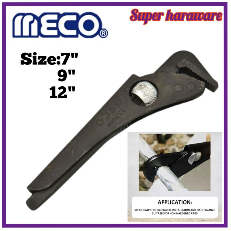 Meco Thumbturn Pipe Wrench 7"/9"/12"/gastong pipe/paip wrench/paip ...