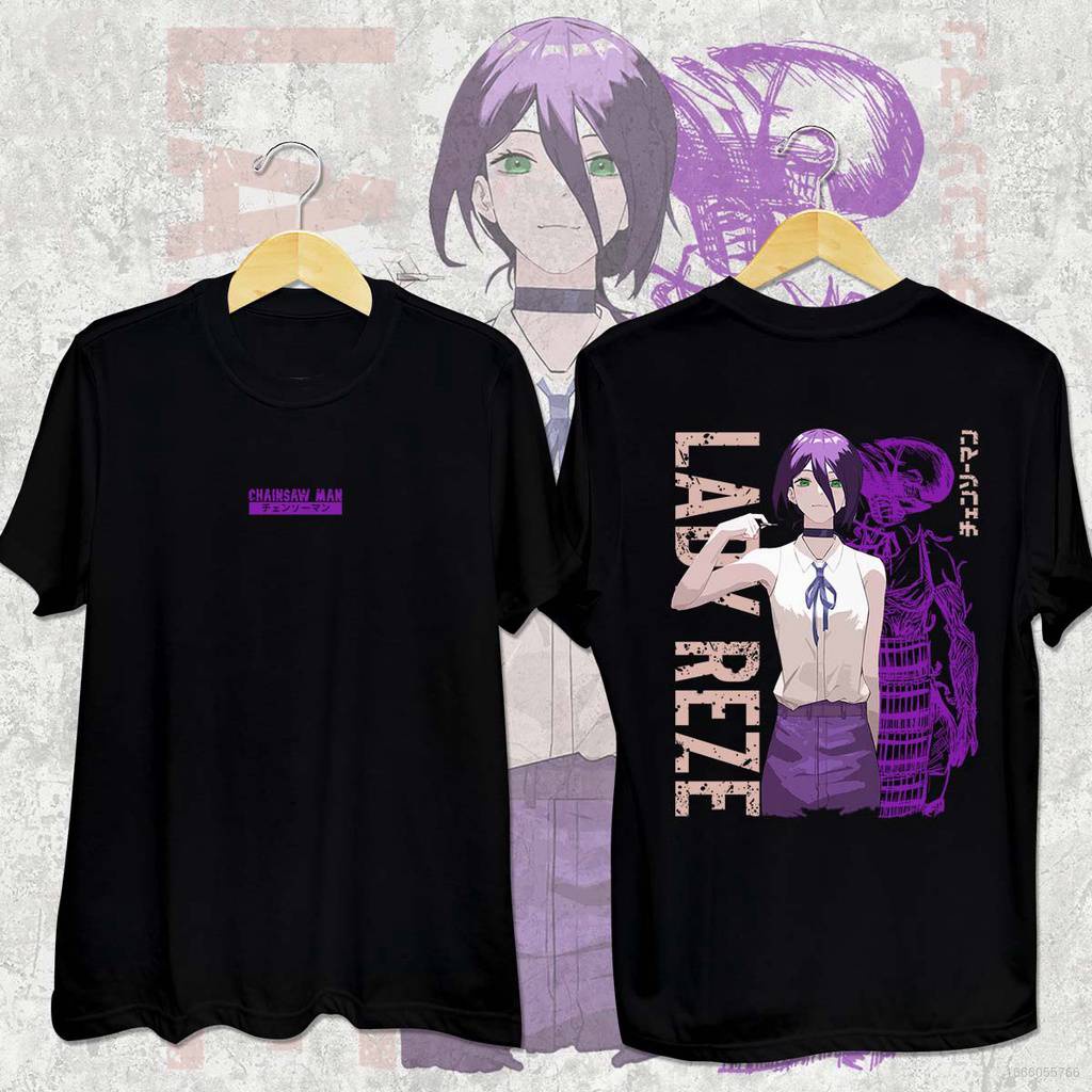 Cute Anime Tshirt Chainsaw Man REZE Short Sleeve Tops Cosplay Casual ...