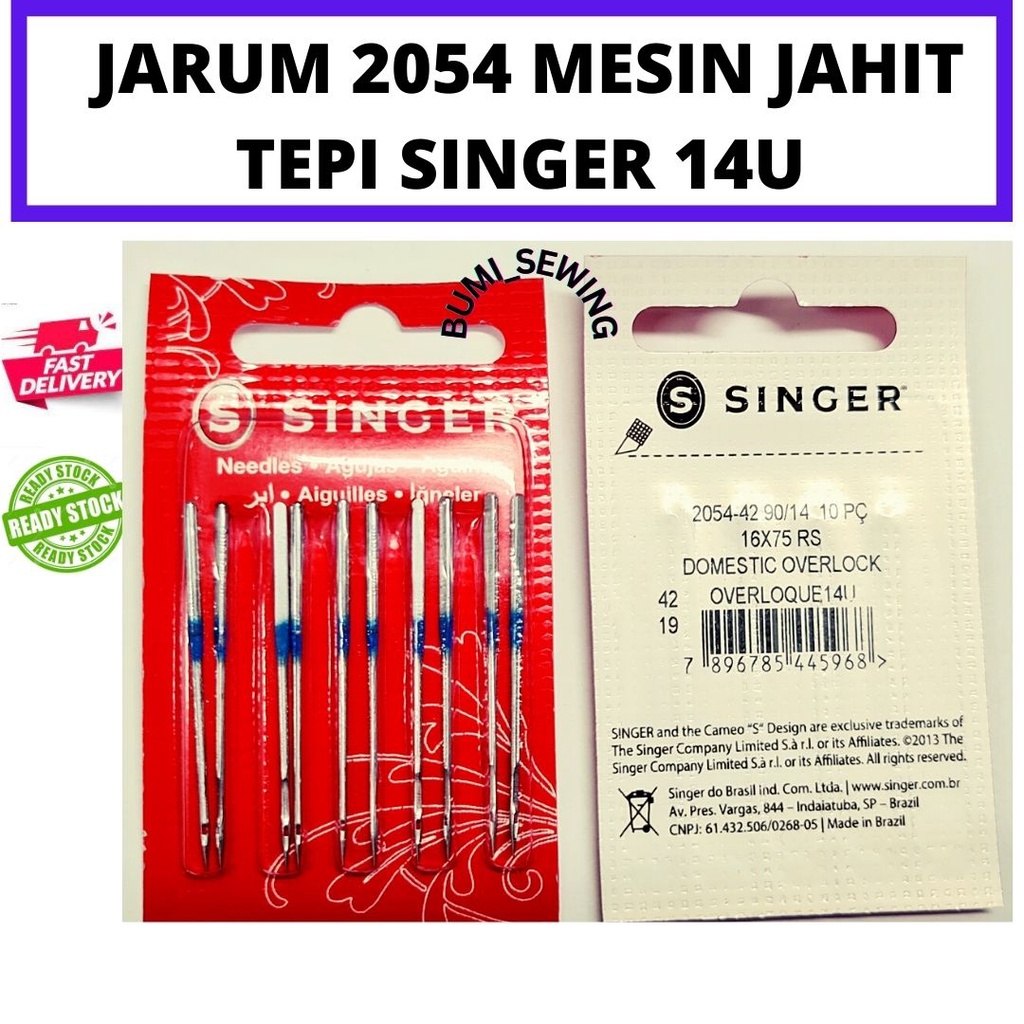 JARUM 2054 MESIN JAHIT TEPI SINGER 14U / SINGER NEEDLE CODE : 2054 OVERLOCK SEWING MACHINE ...