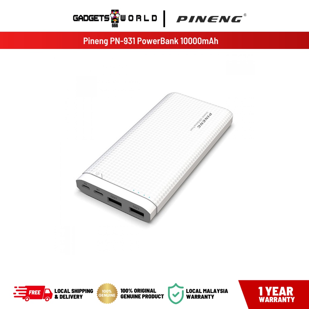 Pineng PN-931 PowerBank 10000mAh | Shopee Malaysia