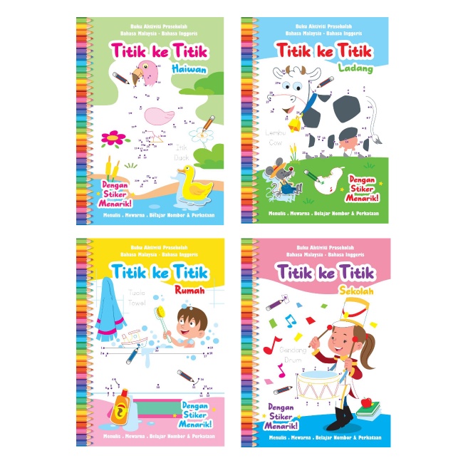 Buku Aktiviti Titik Ke Tititk - Dwibahasa (Kulit Lembut) Haiwan/ Ladang ...