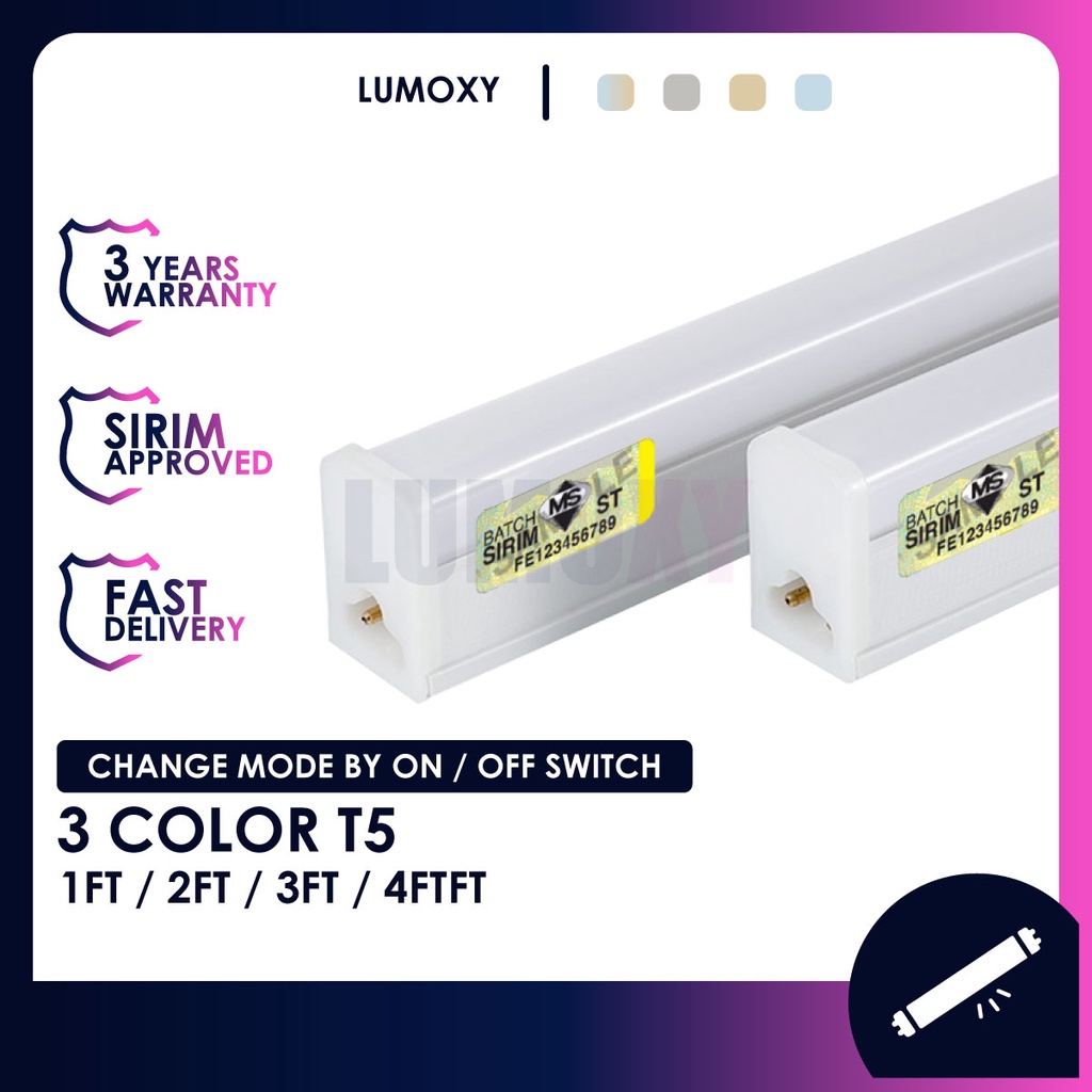 LMY_SIRIM Premium LED T5 3 Color Tube Light Wall Ceiling Strip Lighting ...