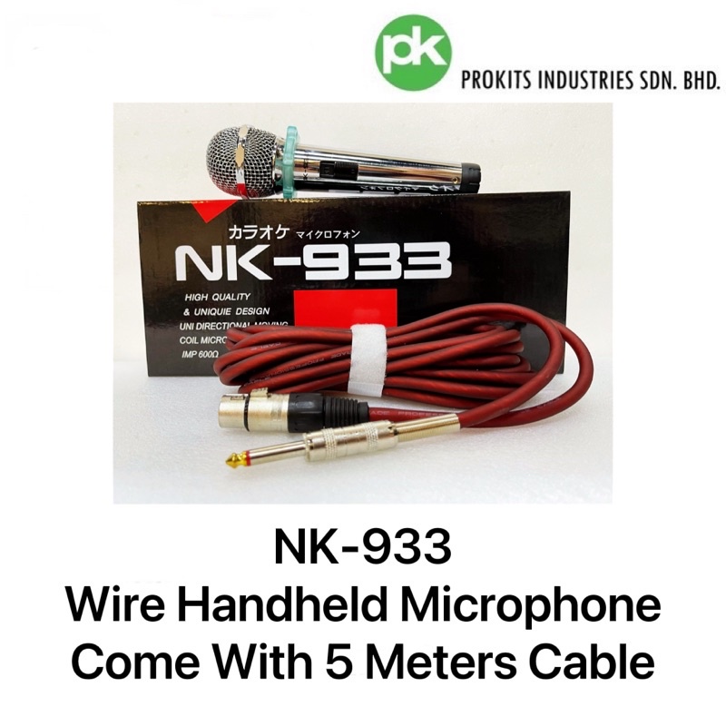 GLS NK-933 Wire Handheld Microphone Come With 5 Meters Cable | Shopee ...