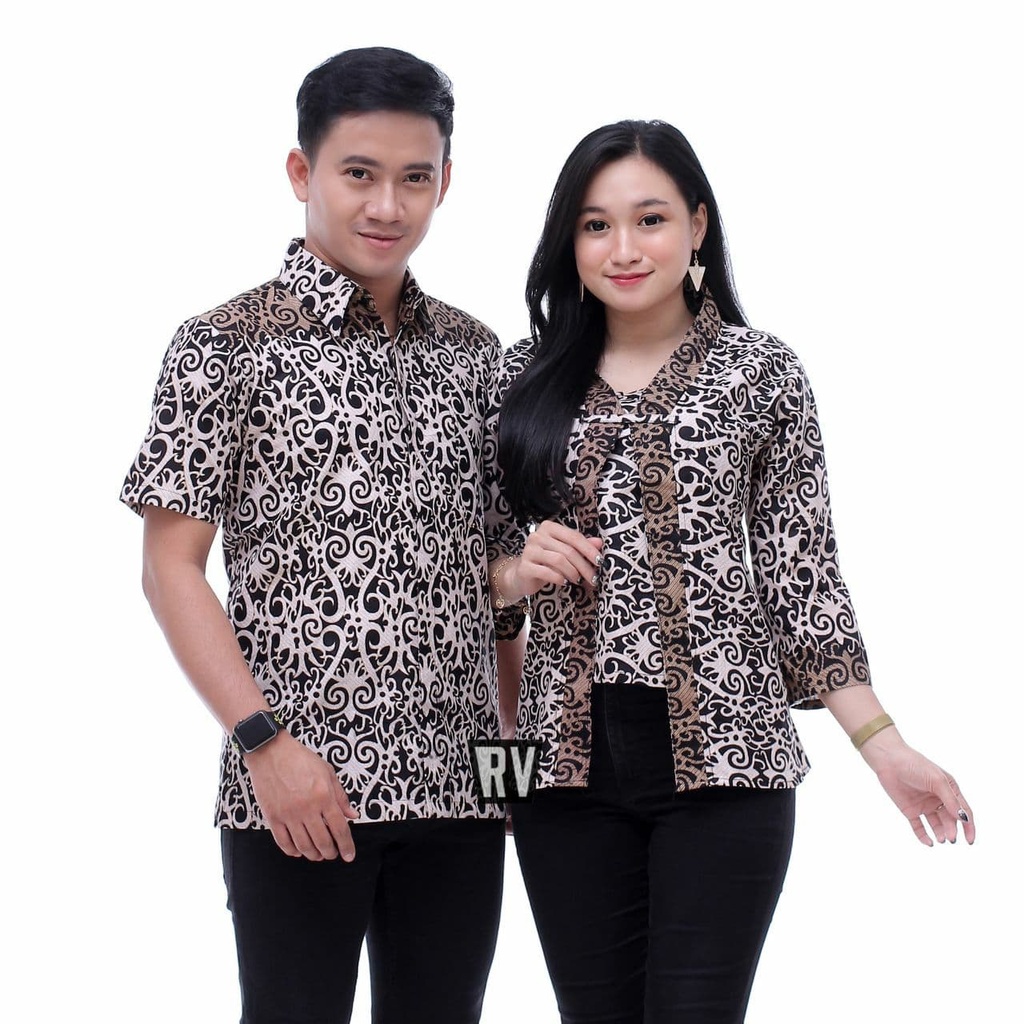 Office Uniform - dayak motif Batik Couple Set - maura Sania Ruffle Rama ...
