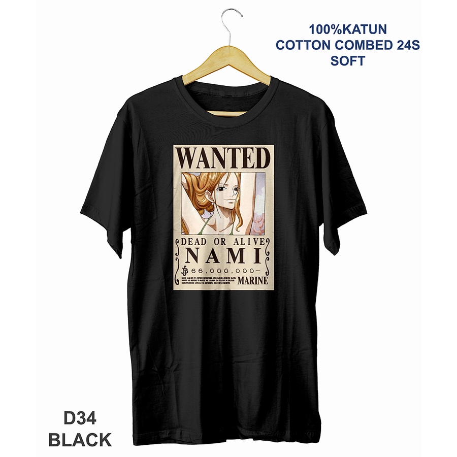 Nami One Piece Wanted Poster T-Shirt For Adults | Shopee Malaysia