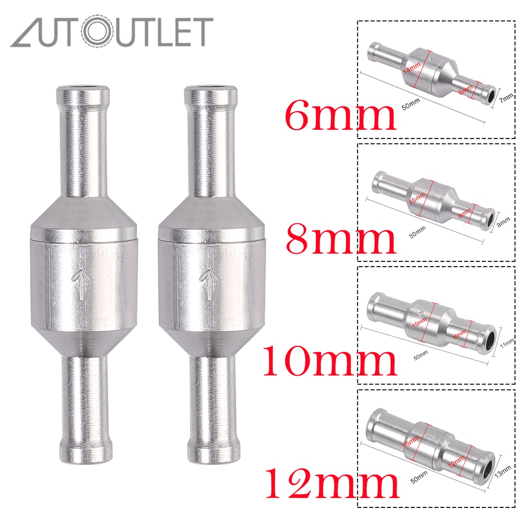AUTOUTLET 2 pcs One Way Fuel Non Return Check Valve 6Mm/8Mm/10Mm/12Mm ...