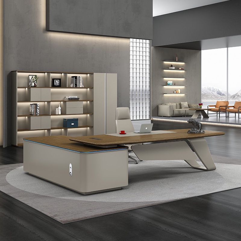 Office furniture boss table, simple and modern office and chair ...