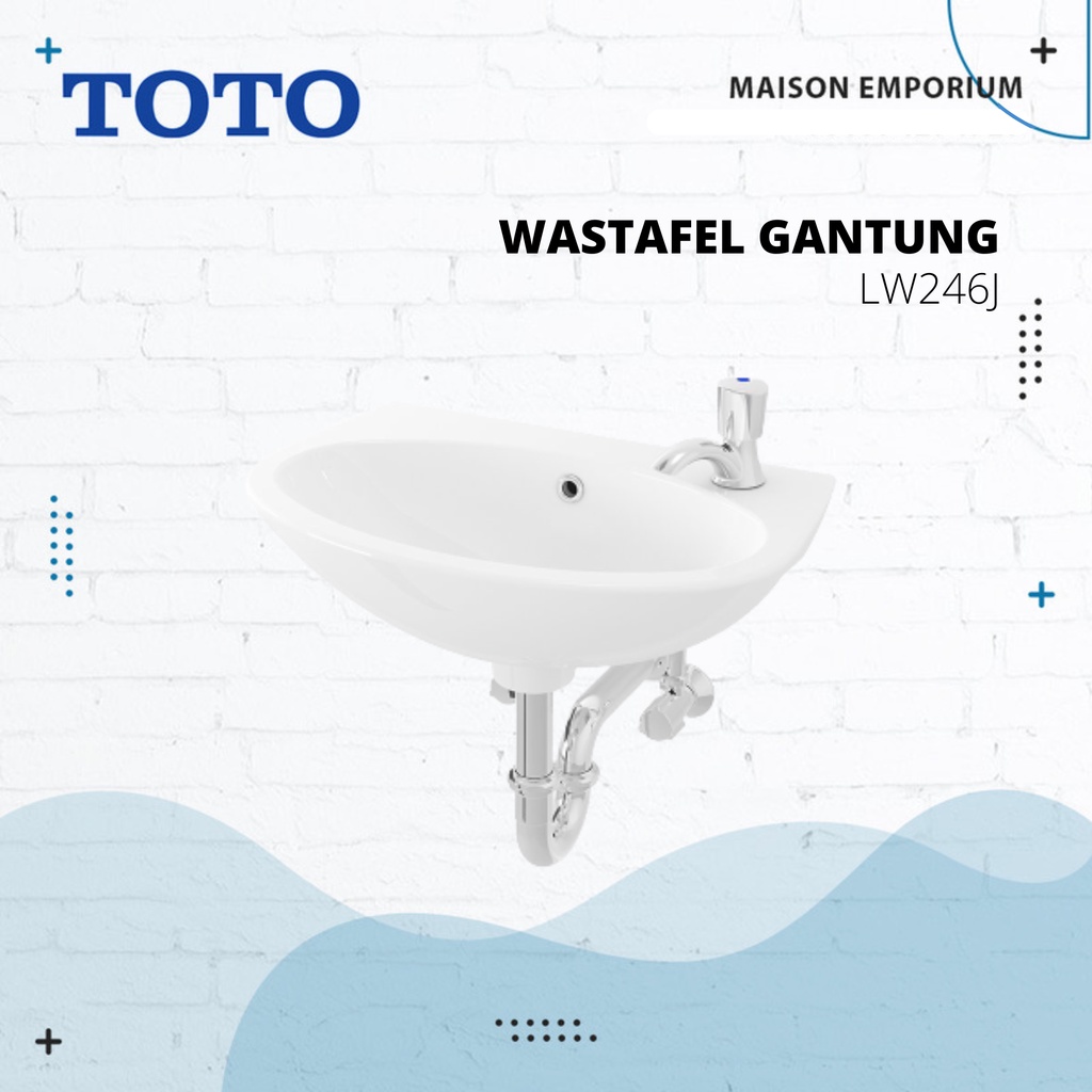 Original TOTO Sink LW246J / Hanging Sink TOTO Body Only 246 / Wall Hung ...