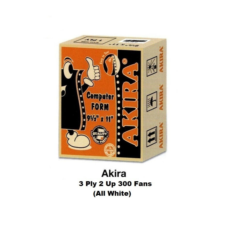 (300 / 500 Fans) Akira 9.5" x 11" 3 Ply 2 Up NCR Paper Computer Form ...