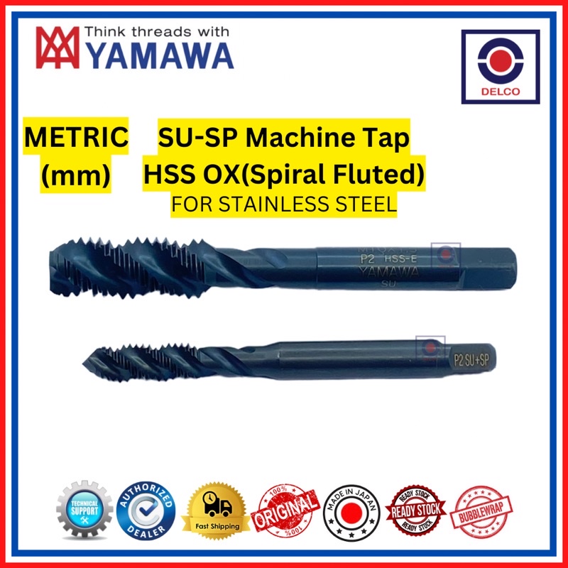 YAMAWA JAPAN SU-SP SU+SP HSS OX Spiral Fluted machine taps for sus ...