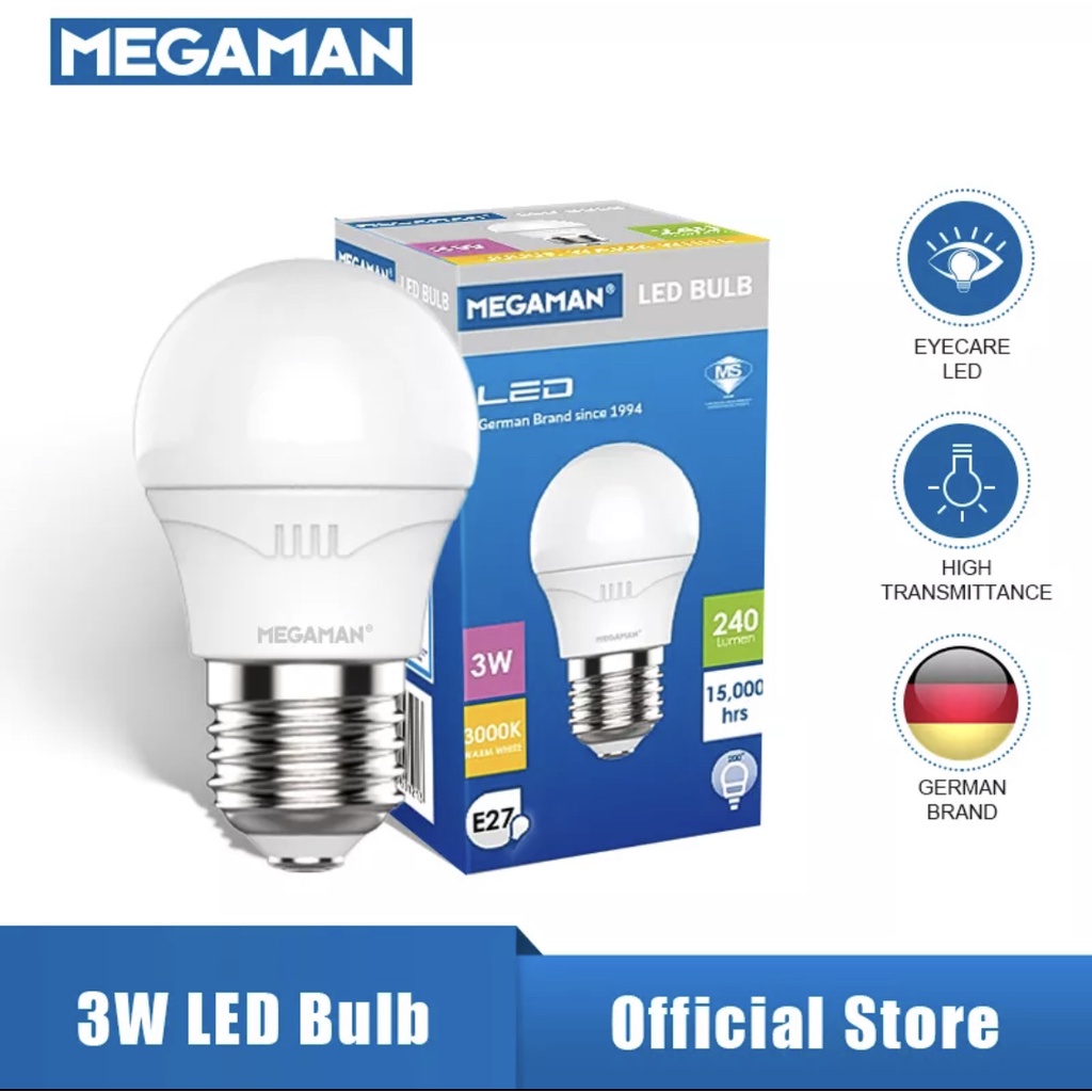 [SIRIM] MEGAMAN LED Bulb 3W 5W 7W 10W 15W Stick Bulb PLC E27 Mentol ...