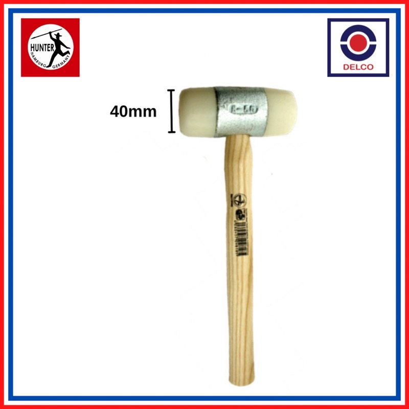 HUNTER White Nylon Mallet Hammer wooden handle smooth surface original ...