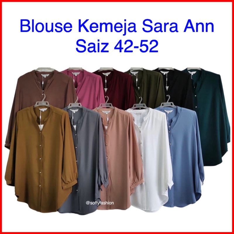 PART 2: BAJU KEMEJA WANITA WOMEN OFFICE BLOUSE SARA ANN SAIZ 42-52 ...